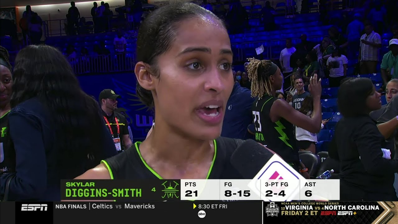Skylar Diggins-Smith post game interview, drops 21pts in Seattle Storm ...