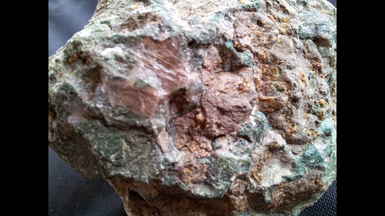 kimberlite with rough diamonds and a range of gemstones - YouTube