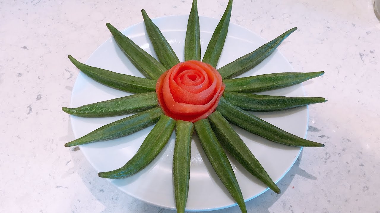 Easy decoration ideas / cutting tricks / salad garnish / tomato ...