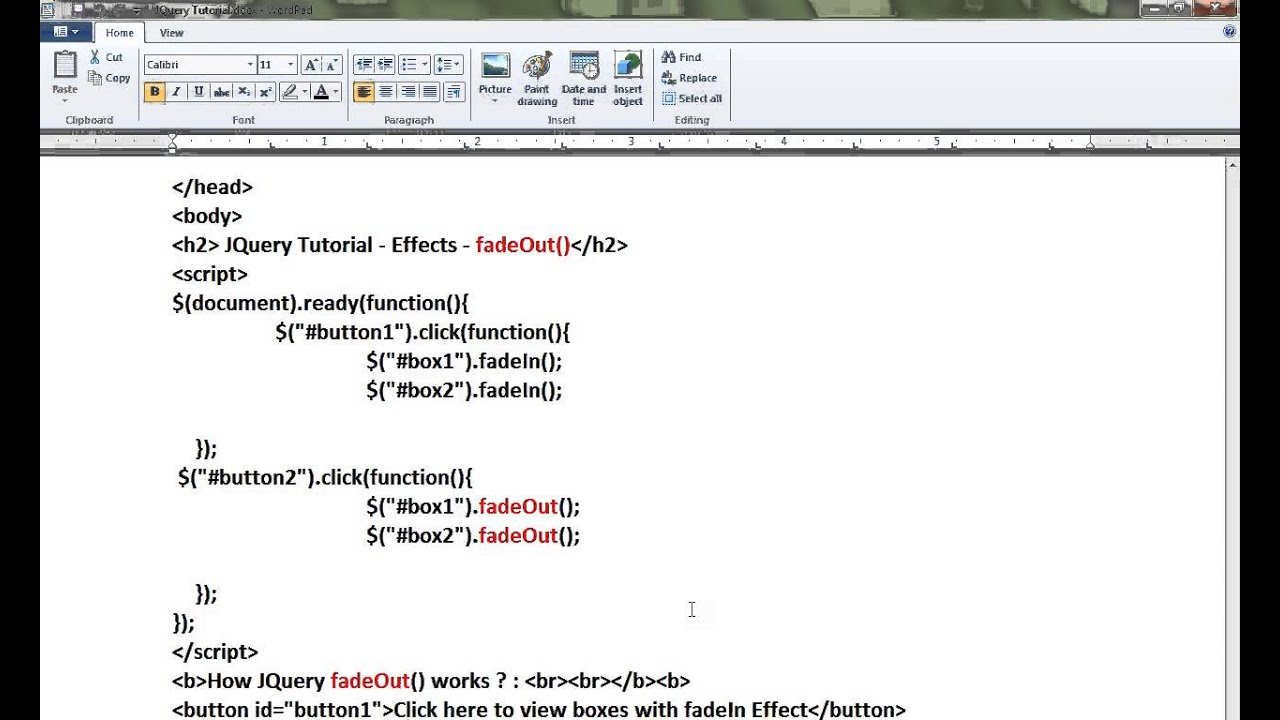 Fadeout Method In Jquery Effects Demo Youtube