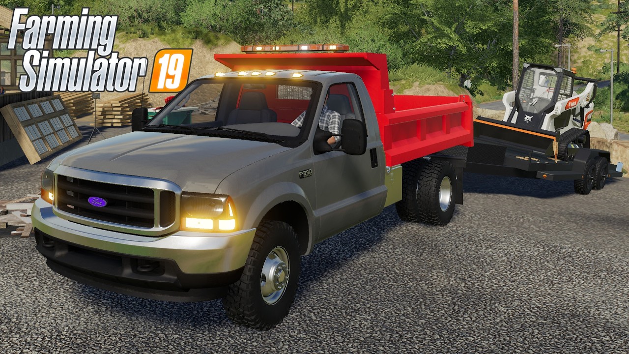 FS19 - 1999 Ford F350 7.3L DUMP TRUCK with BOBCAT - Car mod for Farming ...