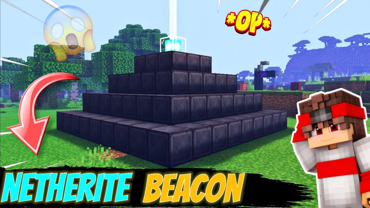 I made full netherite beacon in Minecraft pocket edition 😲😱😲😱😲😱😲😳😲😱😲😱 ...