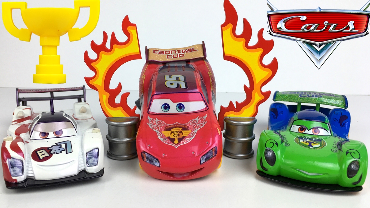 CARNIVAL LAUNCHER SPIELSET DISNEY PIXAR CARS 2 LIGHTNING MCQUEEN CARLA ...