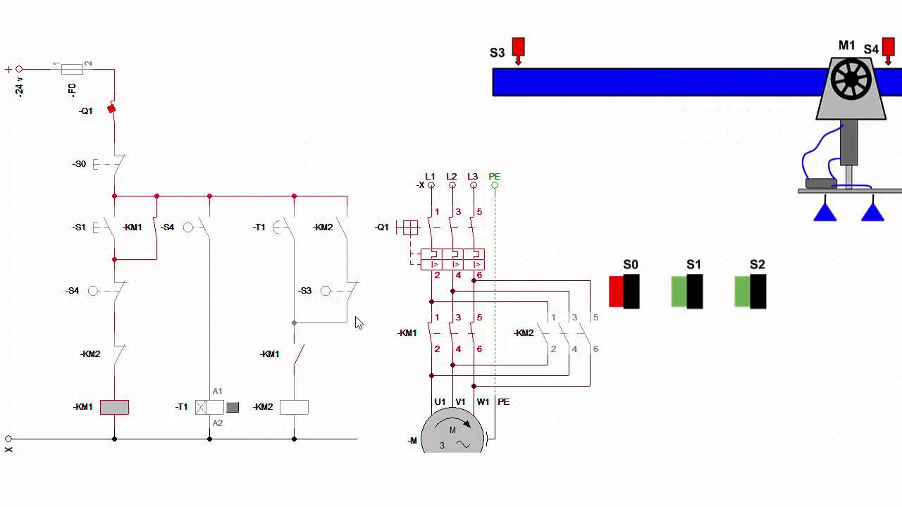 Ejercicio lógica cableada, desplazamiento de carro, parada temporizada ...