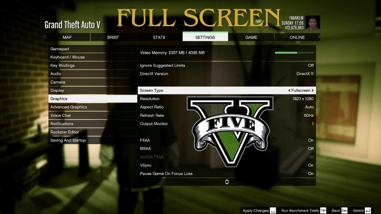 How to Set GTA 5 to Full Screen: Step-by-Step Guide for PC Gamers - YouTube