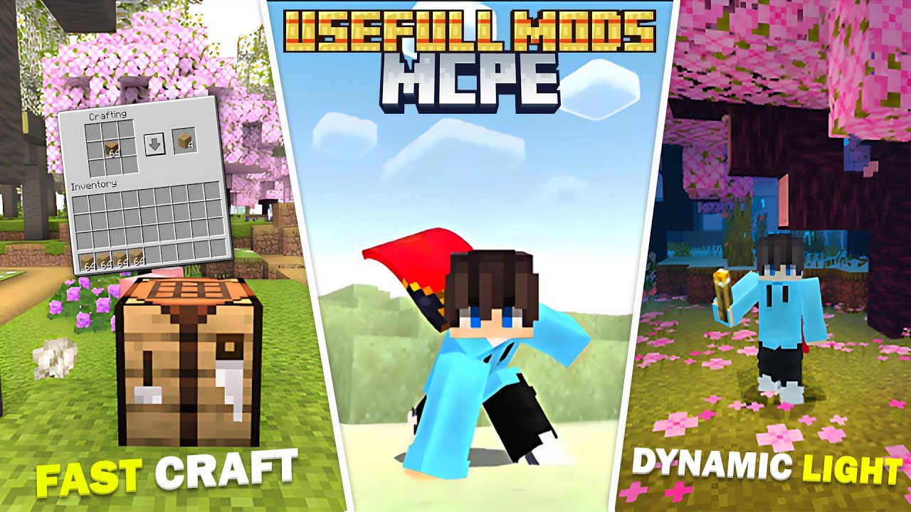 TOP 5 USEFULL MODS FOR MCPE 1.21+ 🔥 #mcpemods - YouTube
