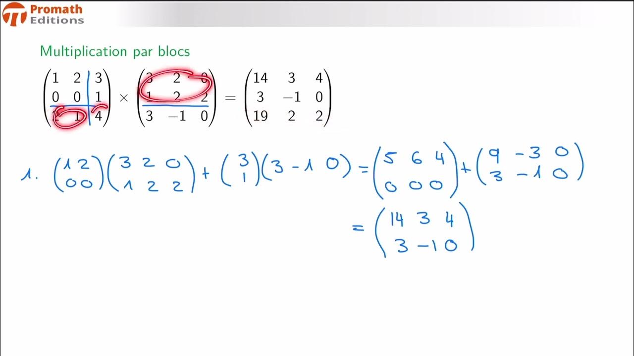 Matrices blocs ou partitionnées - YouTube