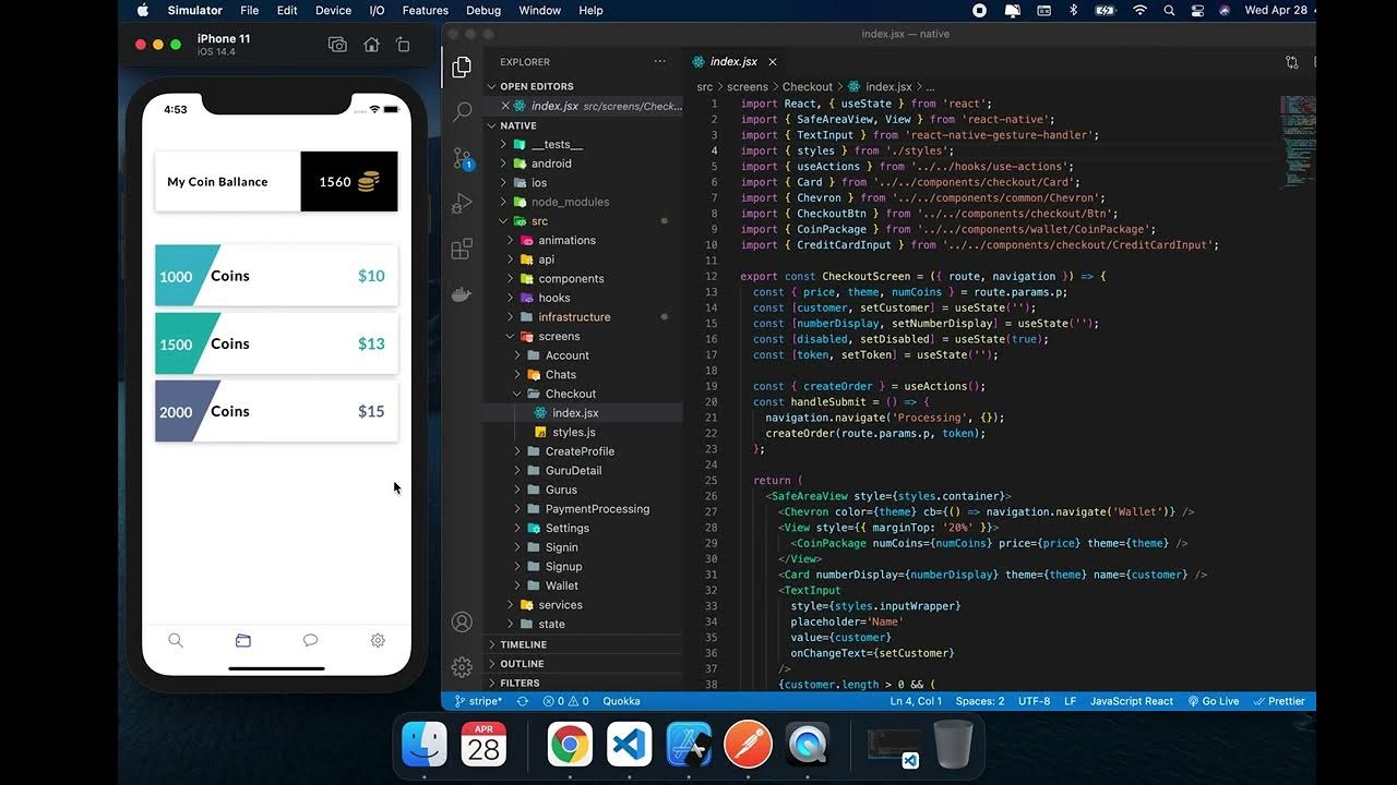 React native + Payment integration using stripe. CODE FOR SALE - YouTube