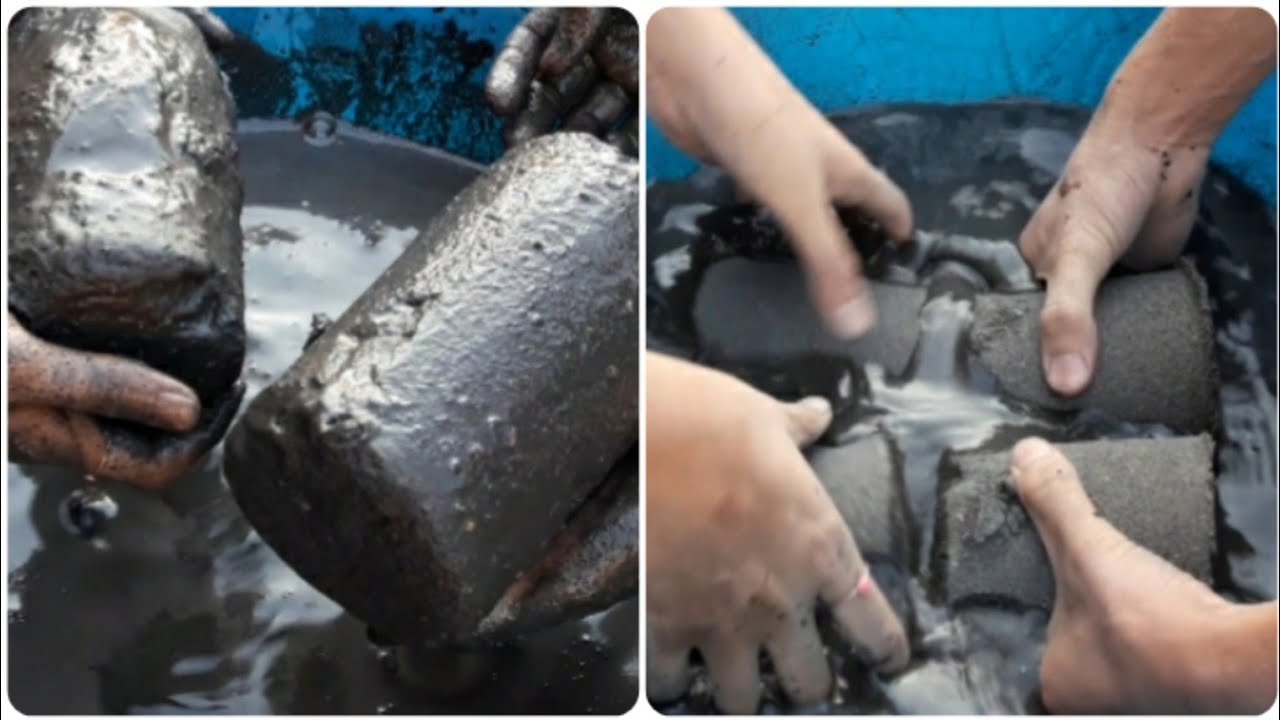 Speed up ASMR charment wet crumbling by 2 people dusty satisfying oddly ...