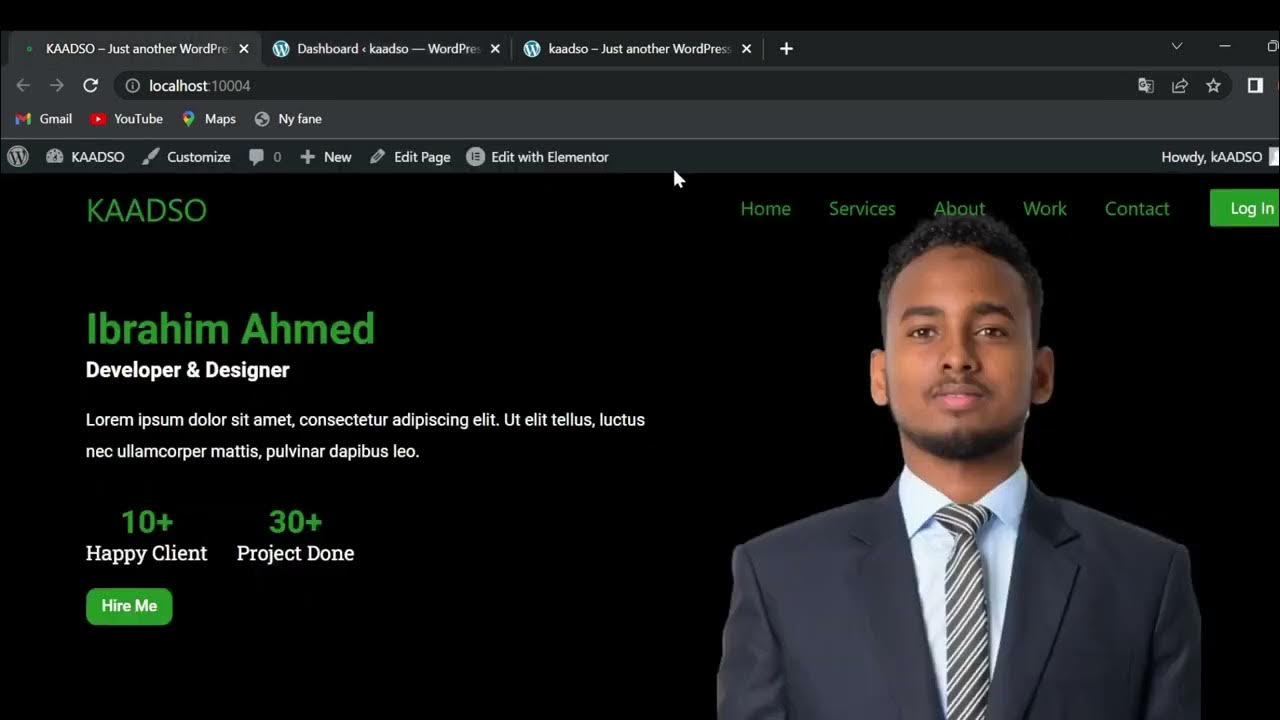 Sida loo sameyo Portfolio website Wordpres step step Part 1 - YouTube