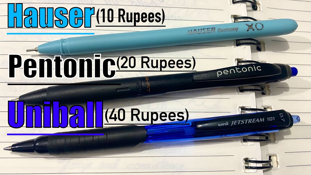Hauser vs Pentonic vs Uniball Ball Pens for Handwriting | Best Ball Pen ...