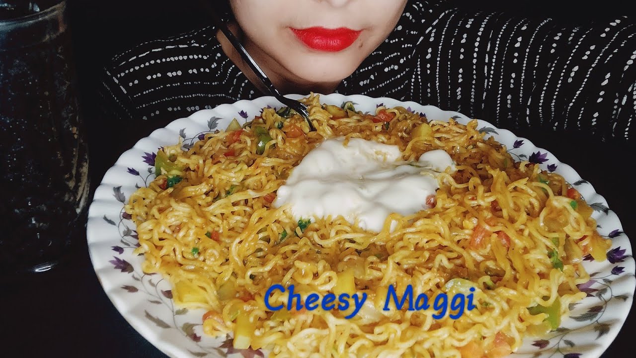 ASMR: MAGGI NOODLES, EATING CHEESY MAGGI NOODLES | FOOD VIDEOS ...