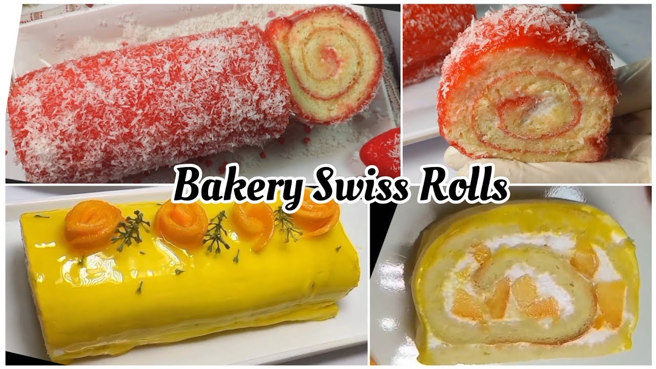 How to make Swiss Roll Cake at Home / Mango Swiss Roll Recipe | Jam ...