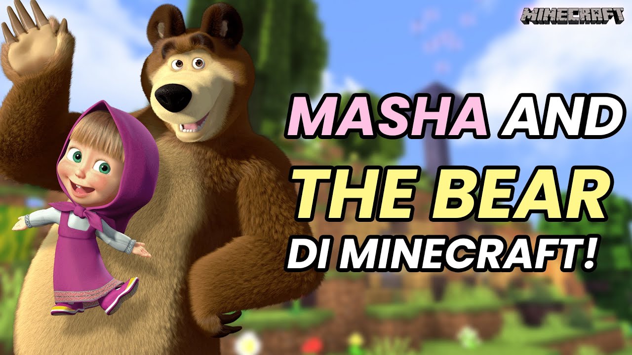 CARA SPAWN MASHA AND THE BEAR DI MINECRAFT! MASHA AND MISHKA SKIN HD! # ...
