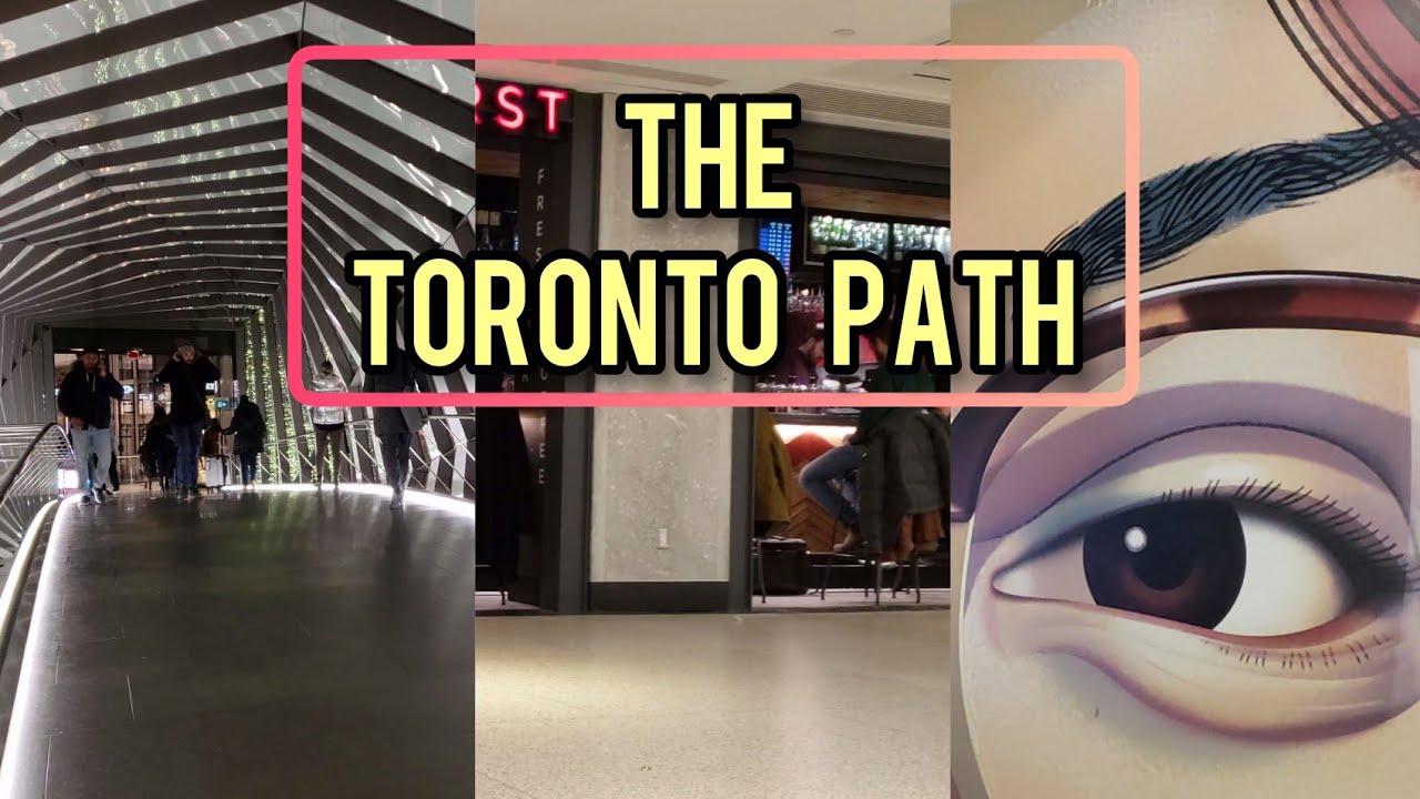 Toronto Path From Eton Center To Cn Tower With Christmas Decorations ...
