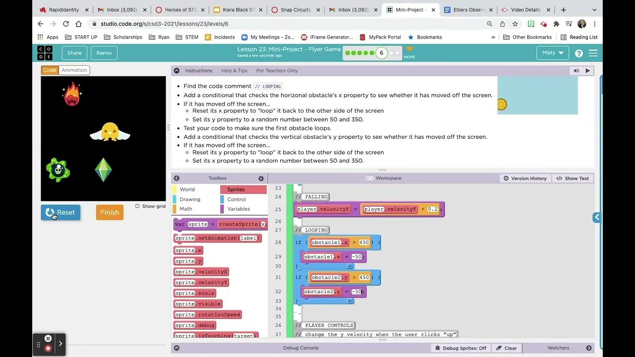 CSD Unit 3 Lesson 23 Mini Project - Flyer Game (Example Build) - YouTube