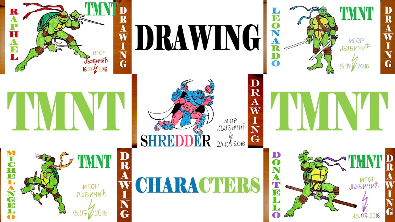 How to Draw TMNT Characters Step by Step: RAPHAEL, LEONARDO ...