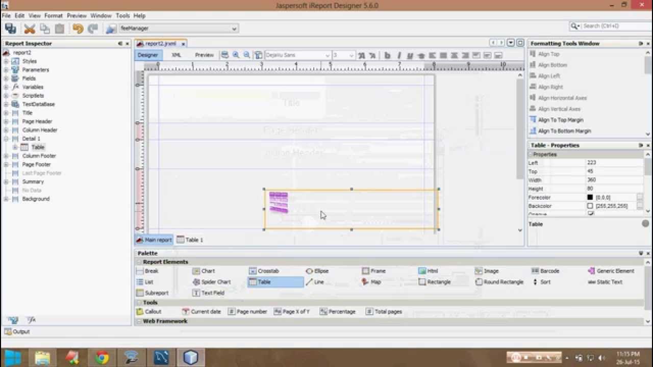 Pass parameter to table in Jasper Report - YouTube