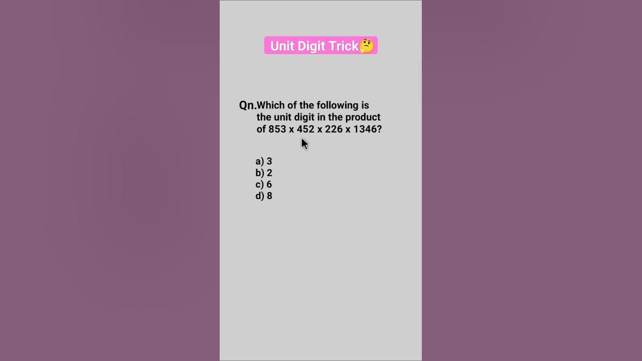 Unit Digit Tricks🔥 | Unit Digit Concept | #shorts - YouTube