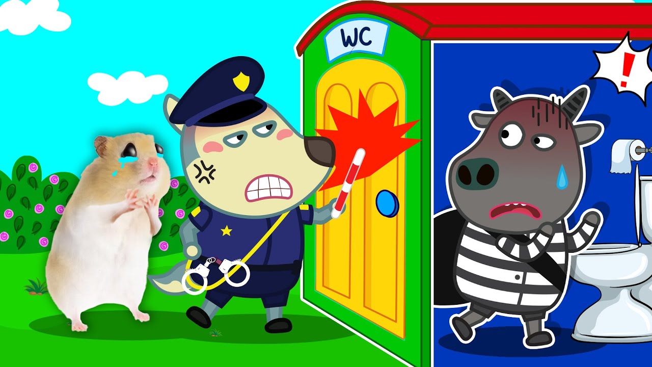오 안돼, Police Wolfoo! 나쁜 놈이 거기 있어 | 햄스터와 경찰 울푸가 나쁜 놈들을 쫓는다 - YouTube