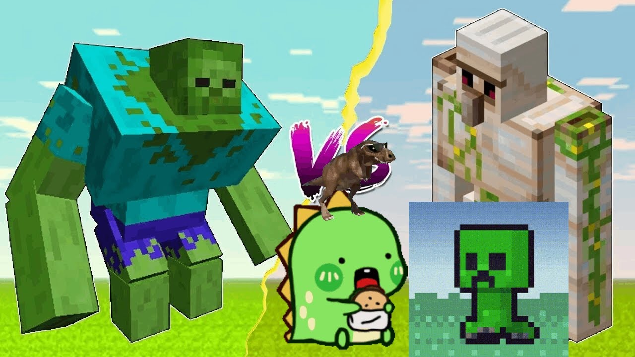 Minecraft friend golem vs zombies vs traps - YouTube