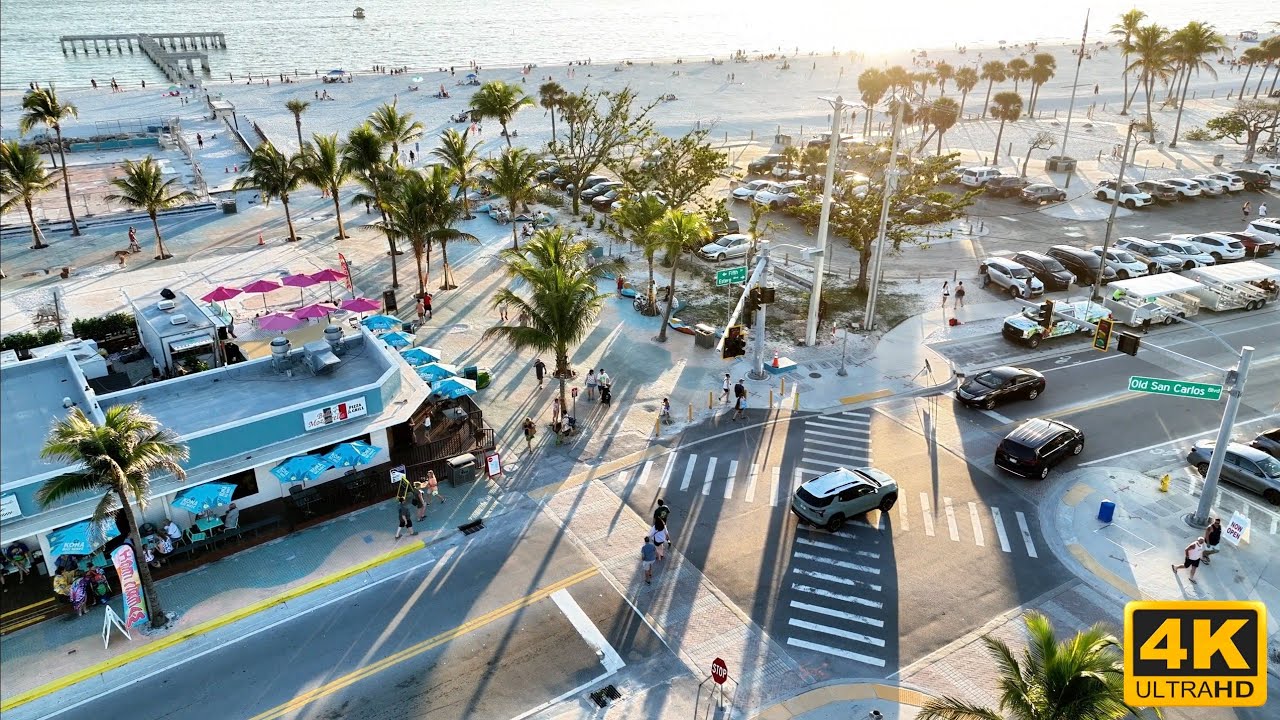 Fort Myers Beach Today Live Cam Aerial Drone Footage 4K HD 2/9/25 - YouTube