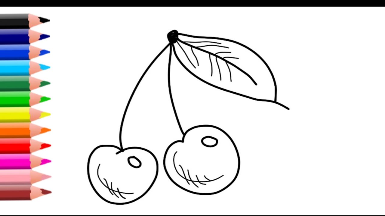 how to draw a cherry | draw a cherry easy| draw for kids - YouTube