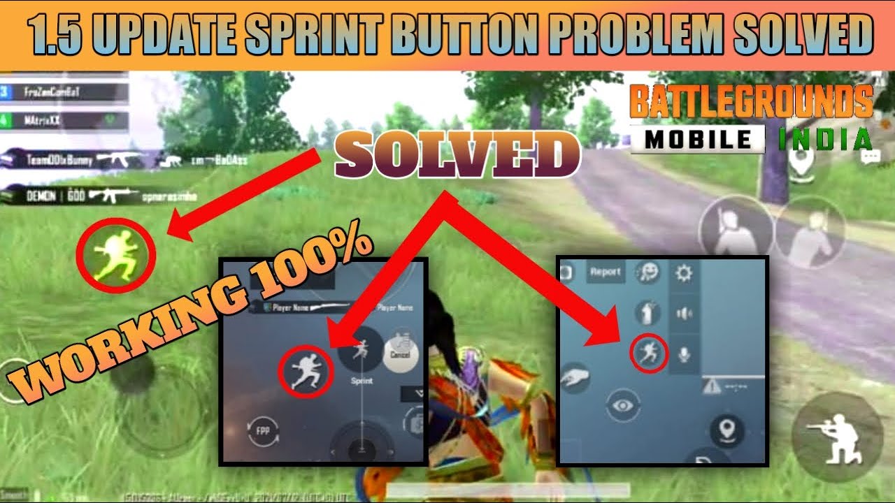 HOW TO FIX SPRINT BUTTON PROBLEM BGMI • 1.5 UPDATE SPRINT BUTTON BUG ...
