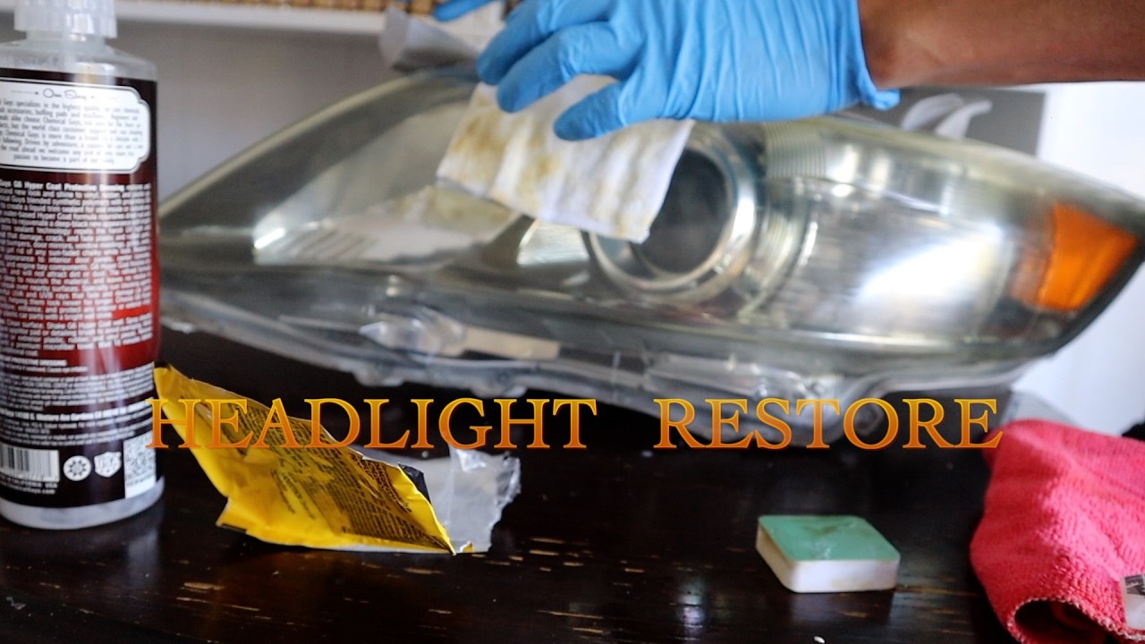 How to clean Headlight Restore Toyota Camry 2011 use Rust_oleum Light ...
