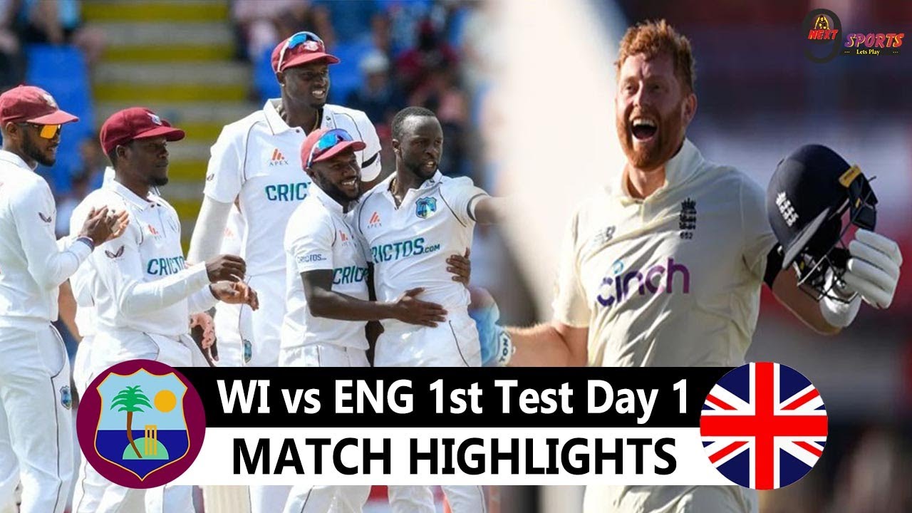 WI vs ENG 1st Test Day 1 Full Highlights 2022 | West Indies v England ...