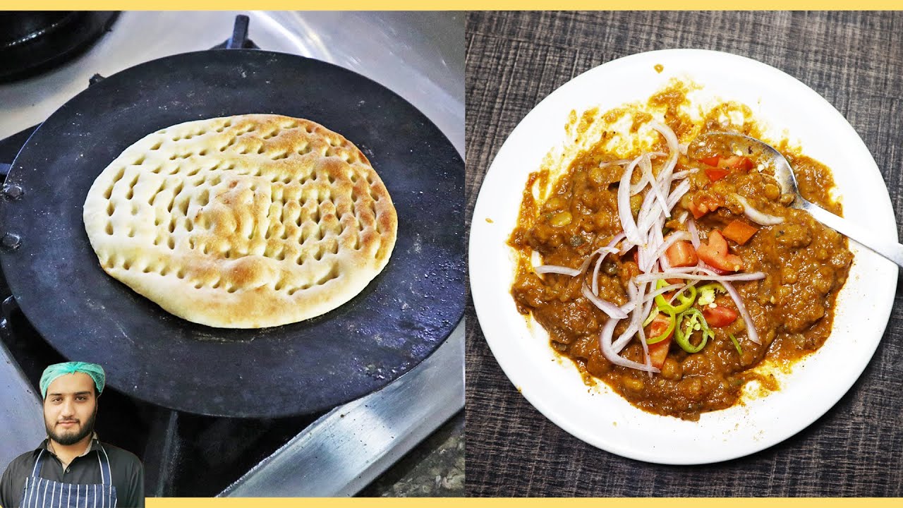 Cholay Kulchay Recipe || Kulchay on Tawa, Cholay with Salad, Chaat ...