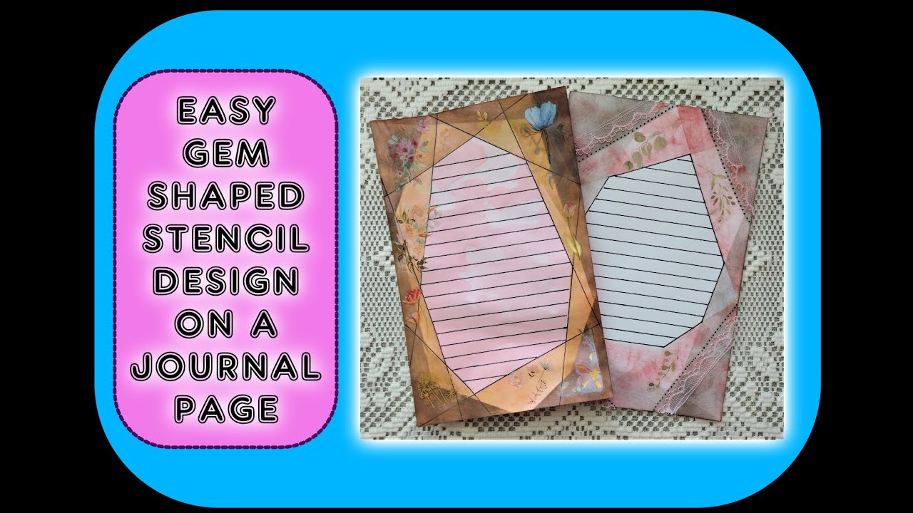 Easy Gem Shaped Stencil Design for a Journal Page - YouTube