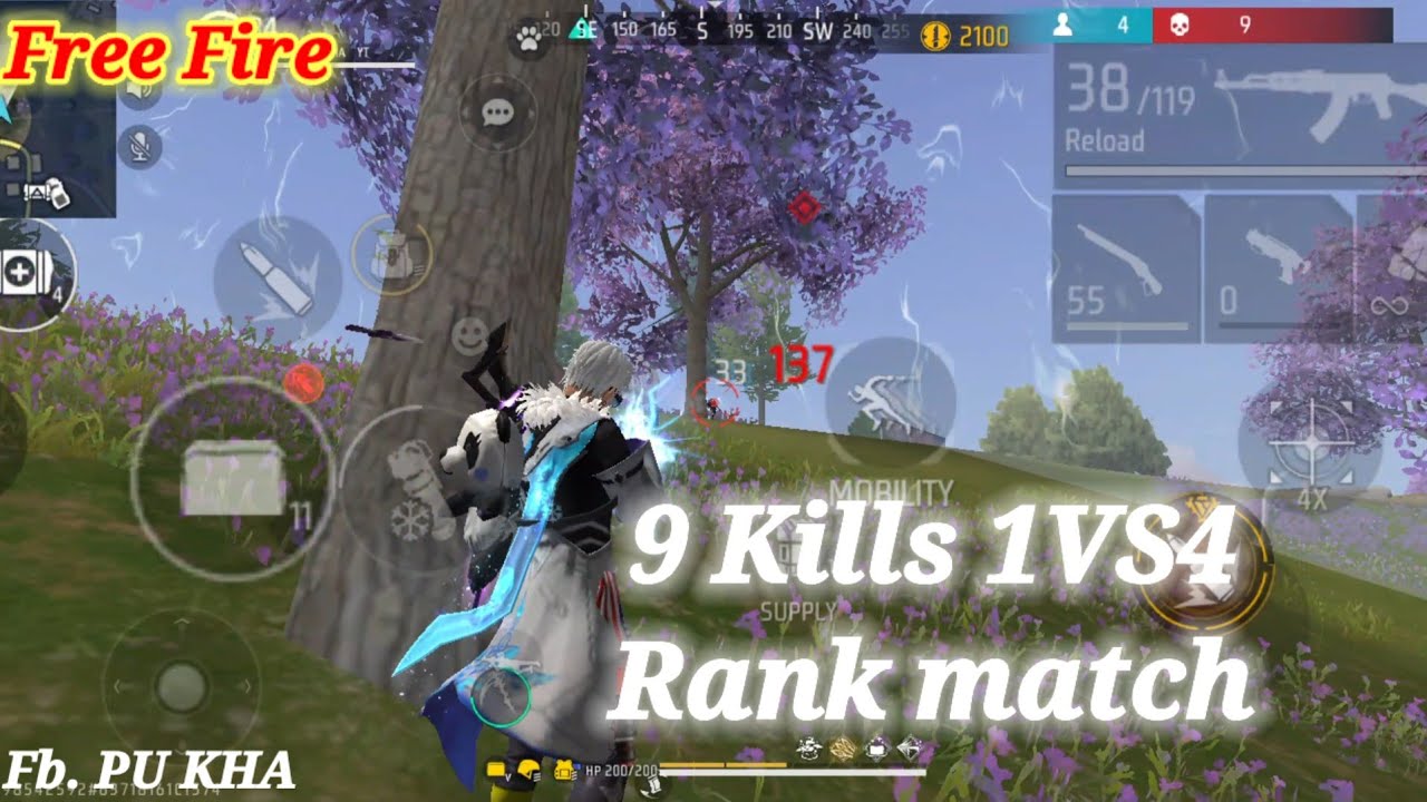 FF 1Vs4 rank match 9kills :JokerFreeFire - YouTube