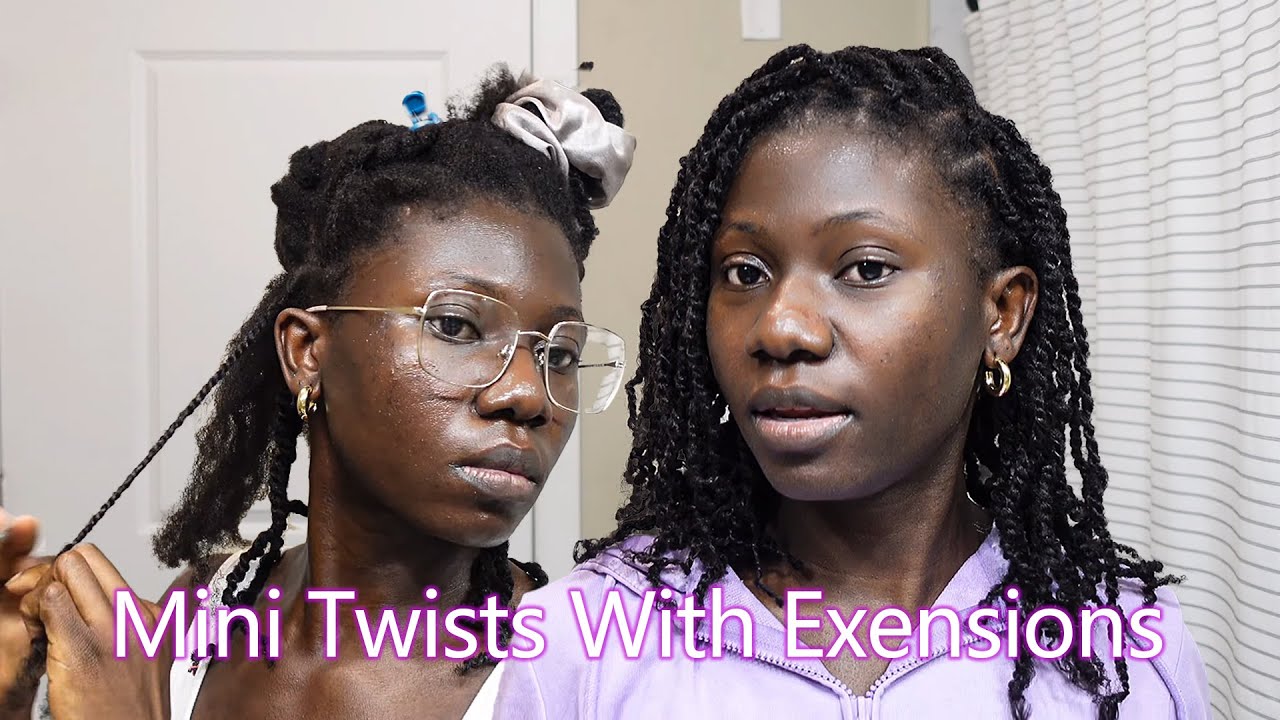 Mini Spring Twists Tutorial with Extensions | Healthy Protective Style ...