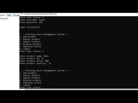 Clothing Store Management System Using C Programing Language - YouTube