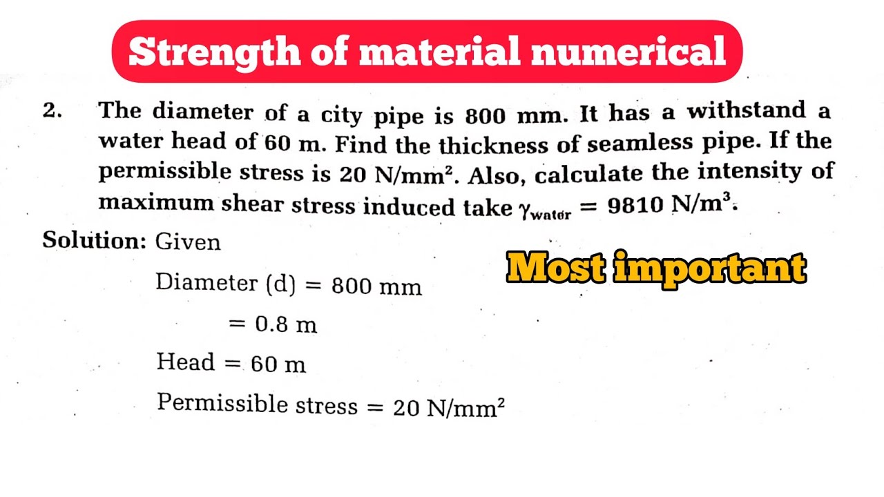 Thin Walled Vessels | maximum shear stress, thickness calculation ...