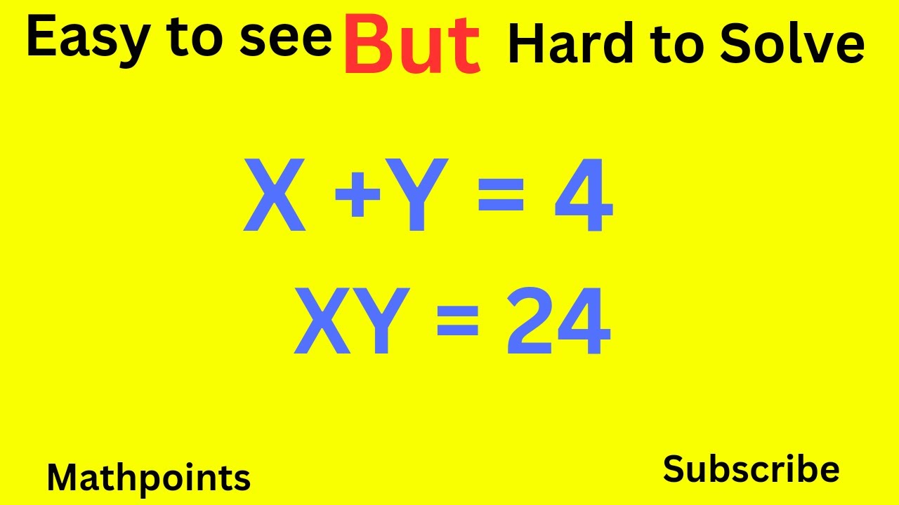 Japanese | Nice Math Olympiad Algebra Problem | How to Find the Value of X and Y | - YouTube