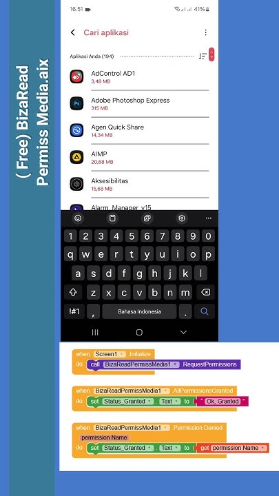 🧩 BizaReadPermissMedia.aix (Free) for Kodular, Mit App Inventor, Niotron. - YouTube