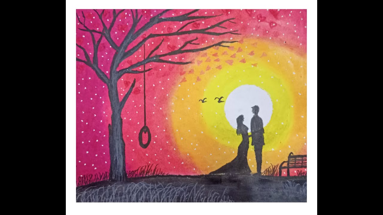 Romantic couple scenery | Very easy for beginners | Step by step ...