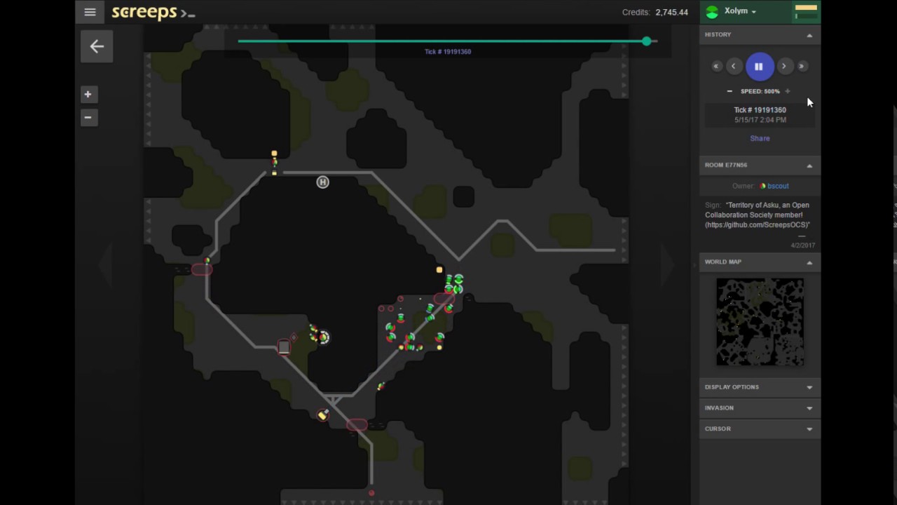 Screeps invasion 15/05/2017 - YouTube