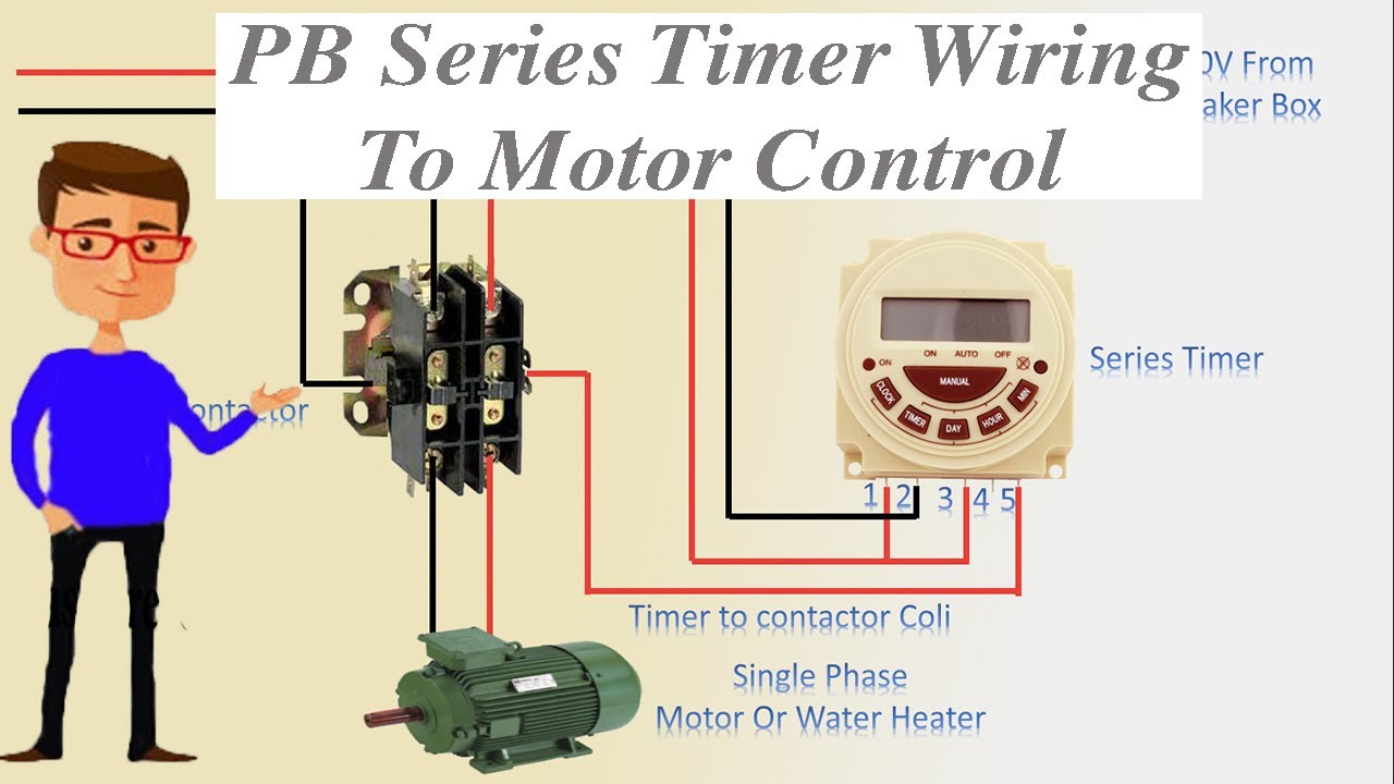 PB Series Timer Wiring To Motor Control | Timer | Motor | Timer test ...