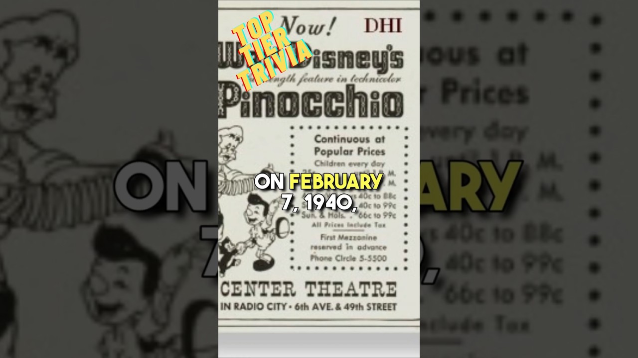 🎭 Disney's Pinocchio Premiere Disaster That Shocked 1940 New York | Top ...