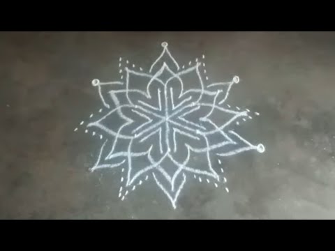 Beautiful 3 dot rangoli design, make rangoli - YouTube