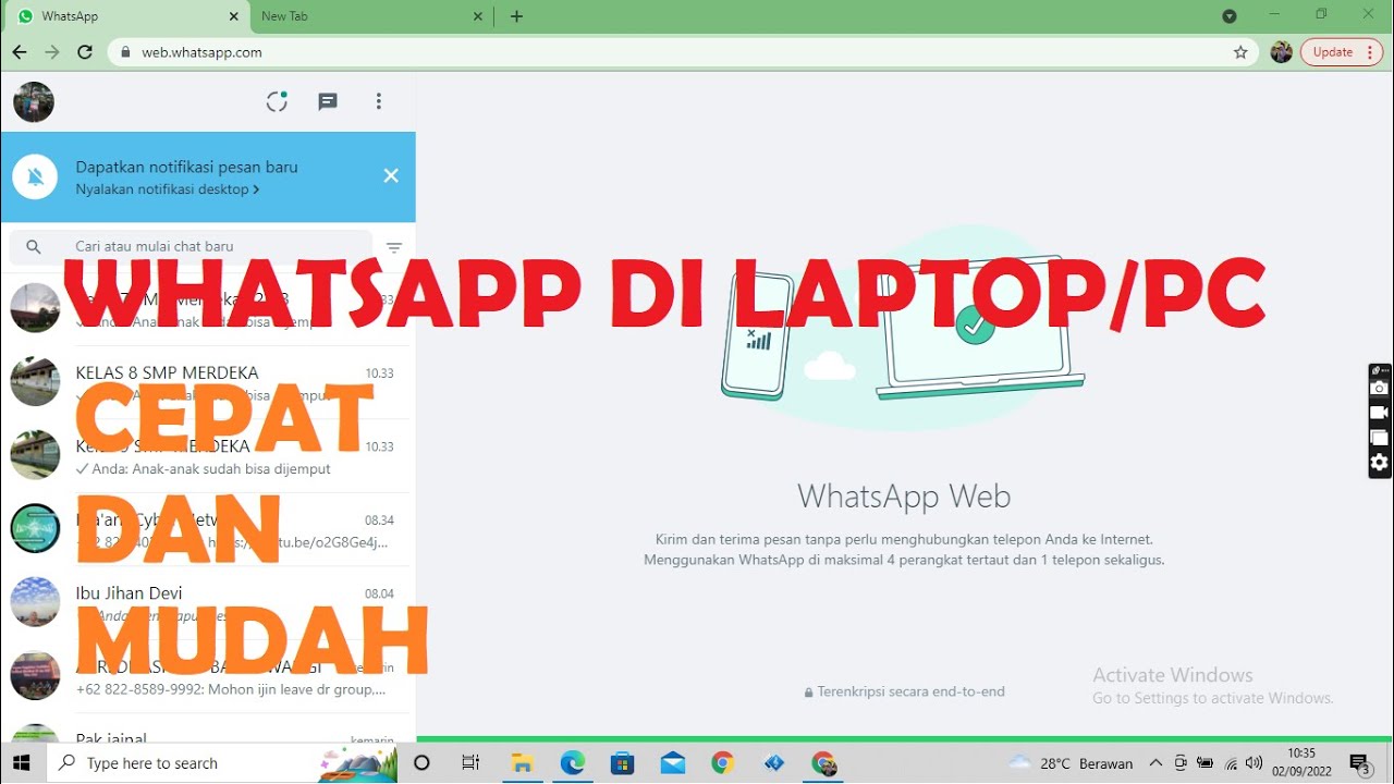 Buka WhatsApp di Laptop/PC TERBARU 2022// Cepat dan Mudah // - YouTube