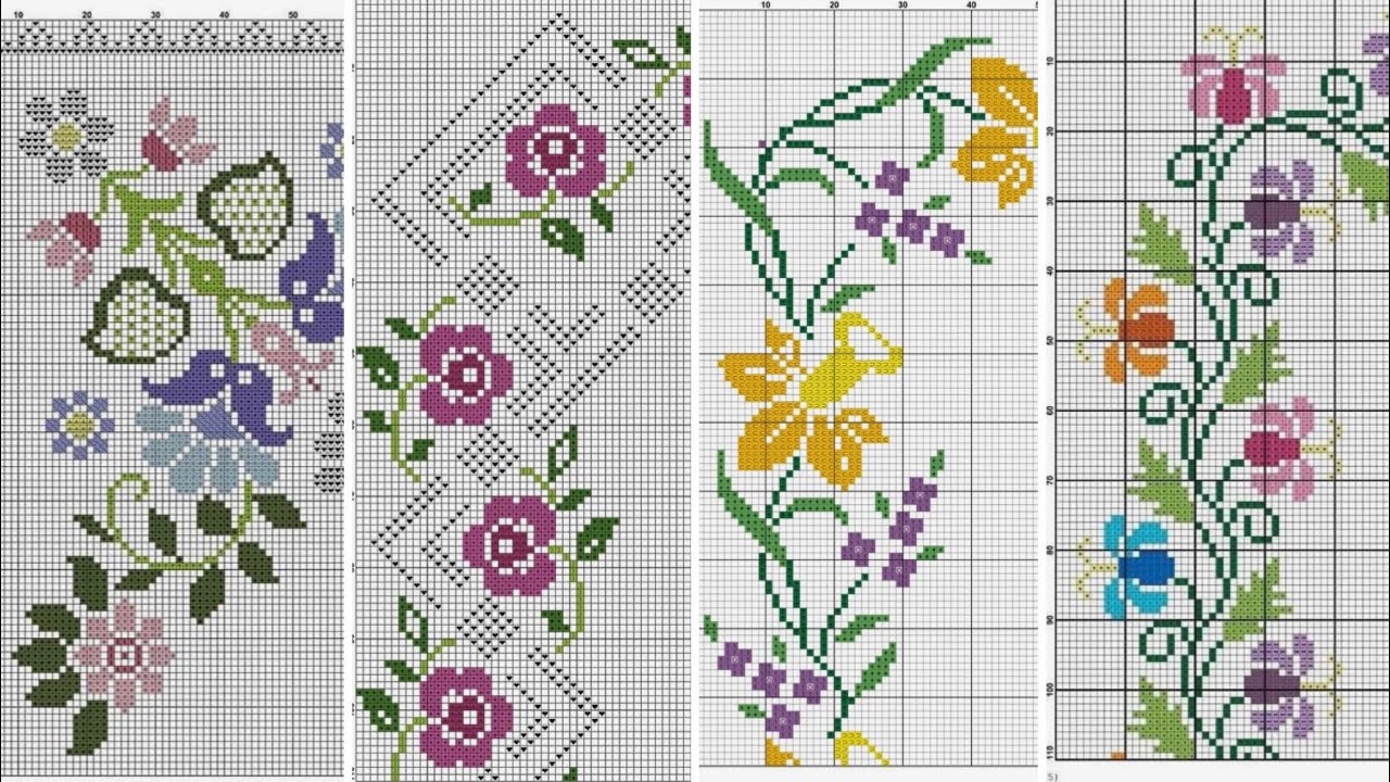 patrones de punto de cruz, gráficos de punto de cruz - YouTube