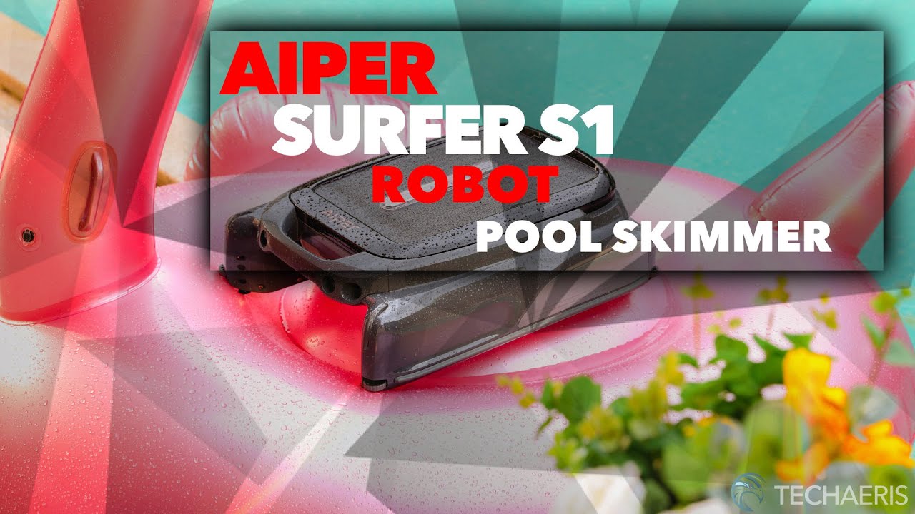 Aiper Surfer S1 is a solar-powered robotic pool surface skimmer - YouTube