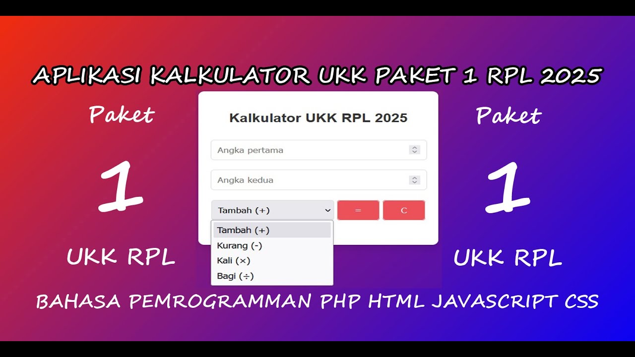 Belajar Buat Aplikasi Ujian Kalkulator UKK Paket 1 RPL 2025 - YouTube