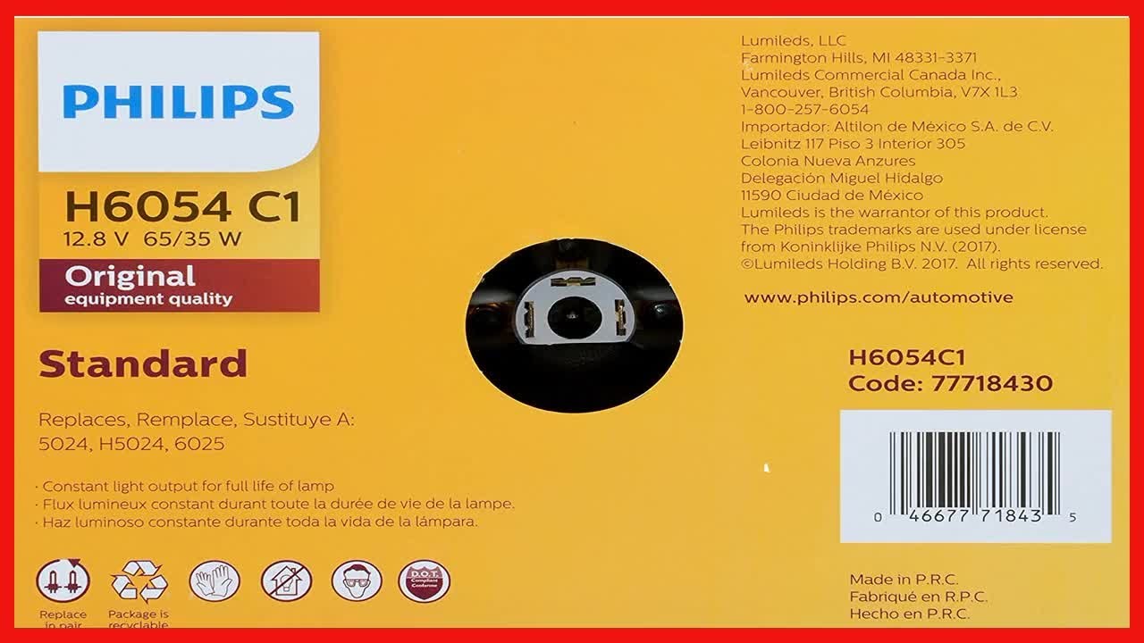 Great product - Philips H6054C1 Standard Halogen Sealed Beam headlamp ...