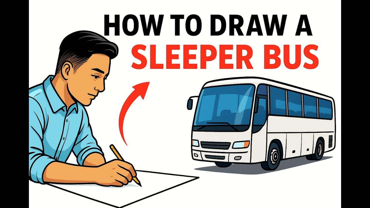 How to Draw a Sleeper Bus | Step by Step Drawing Tutorial - YouTube