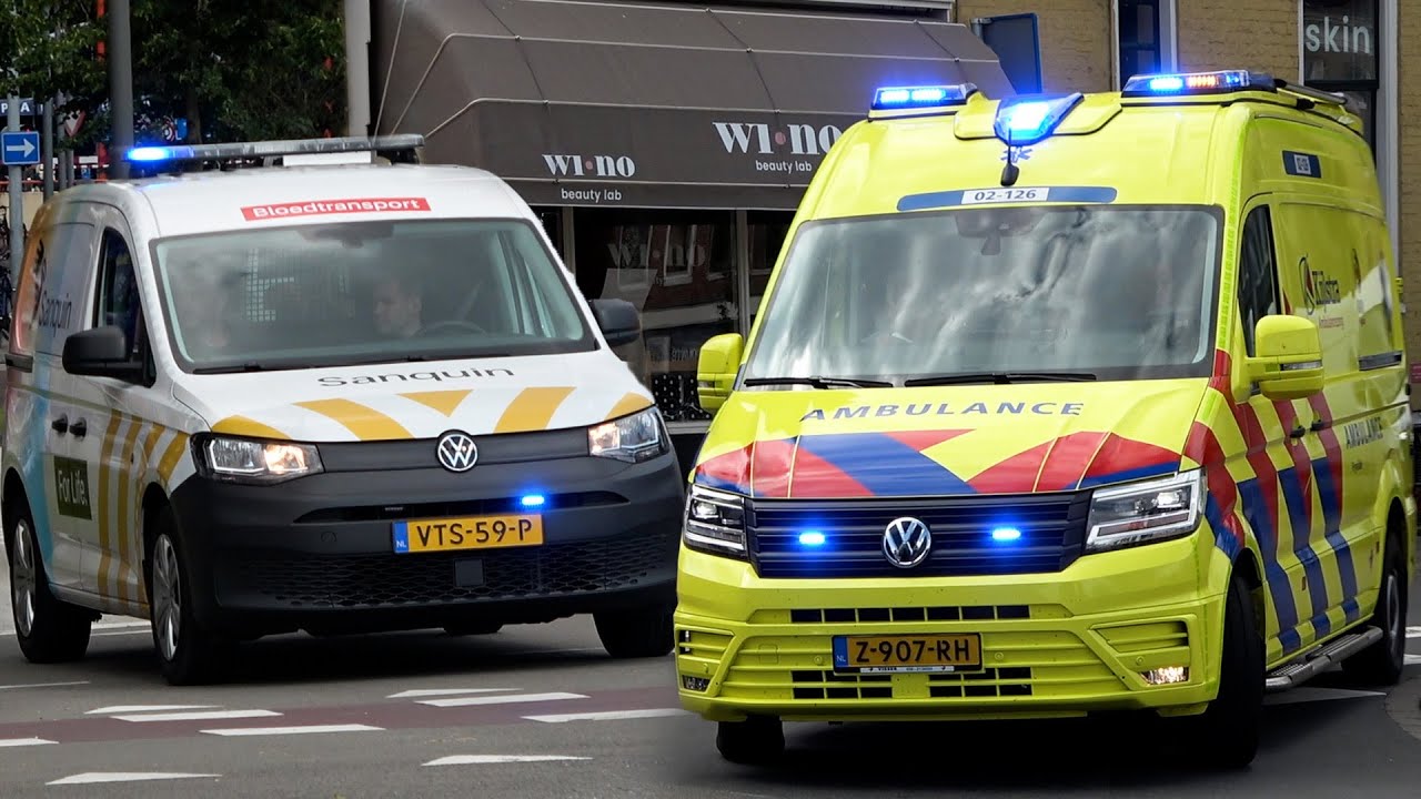 Ambulance, Politie-rijopleiding & Sanquin Bloedvoorziening met spoed in ...